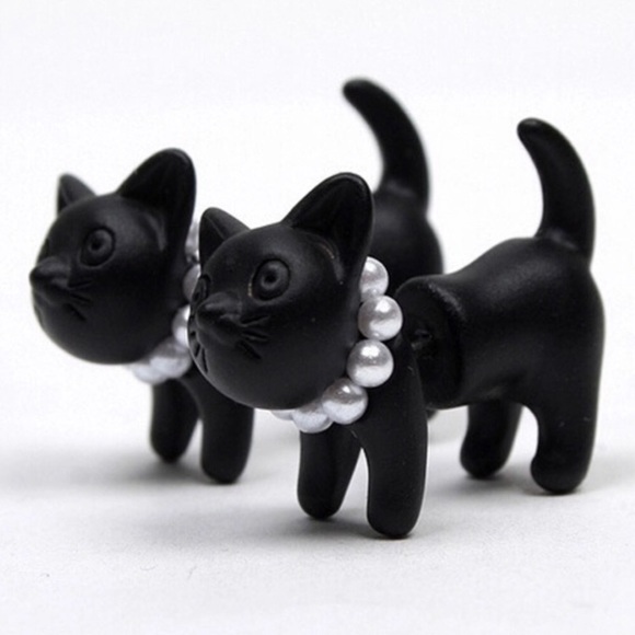 Jewelry | So Cute Cats With Pearls Earrings | Poshmark